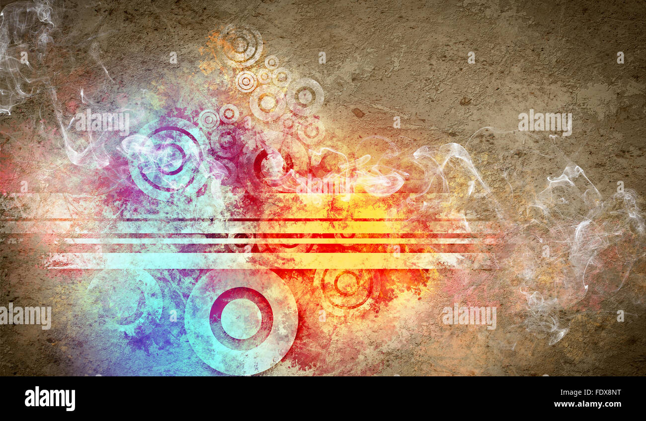 Abstract colorful backgrounds with elements symbolizing music. collage ...