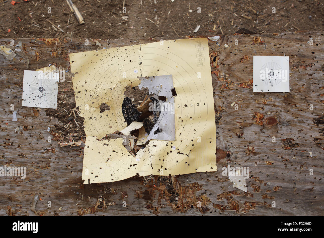 Targets on outdoor shooting range close up Stock Photo - Alamy