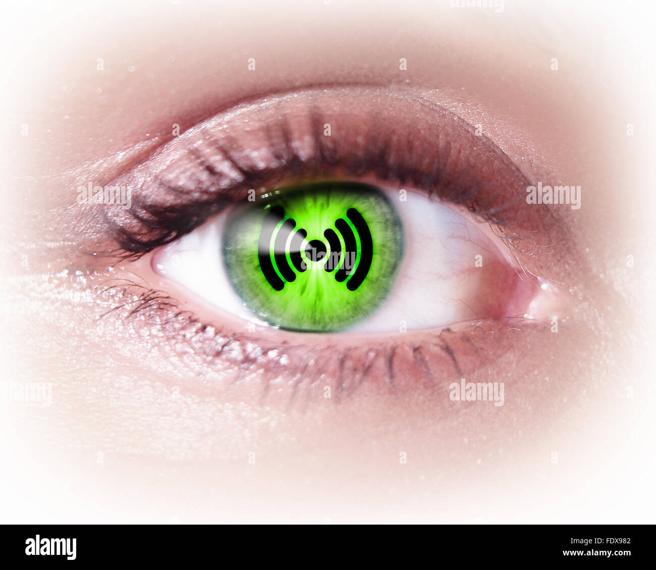 Close-up image of woman's eye with symbol Stock Photo - Alamy