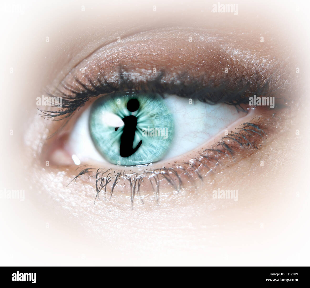 Close-up image of woman's eye with symbol Stock Photo - Alamy