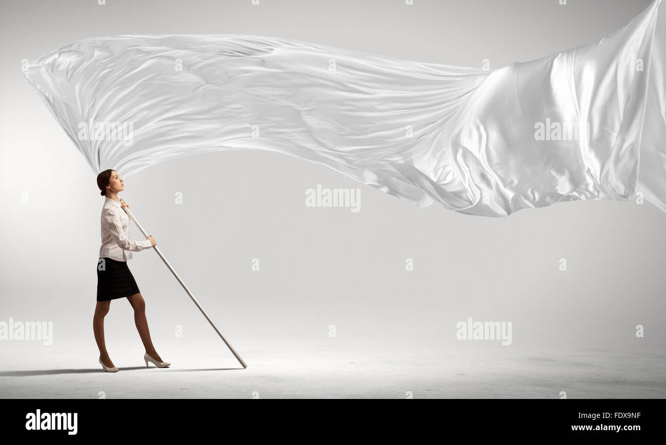White lady holding flag hi-res stock photography and images - Alamy