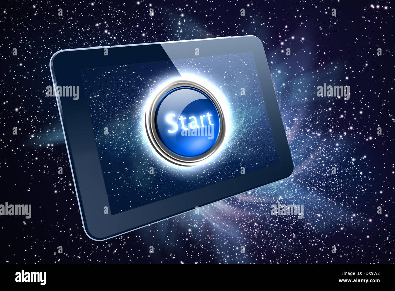 Great tablet with a beautiful Start button on the starry night sky ...