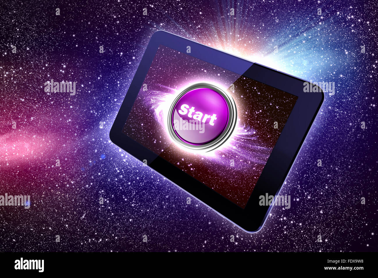 Great tablet with a beautiful Start button on the starry night sky ...