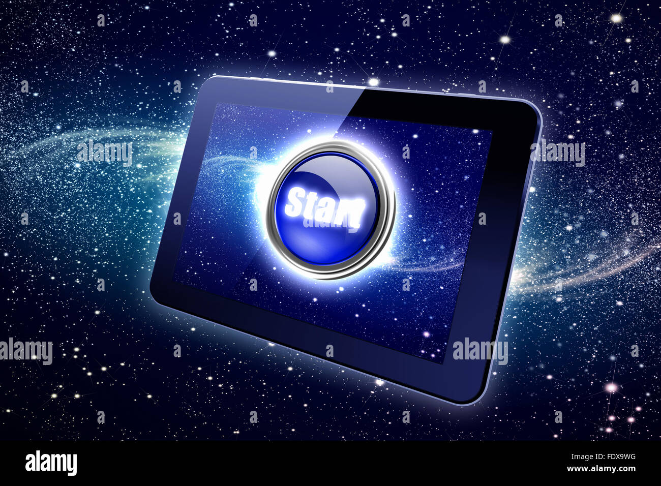 Great tablet with a beautiful Start button on the starry night sky ...