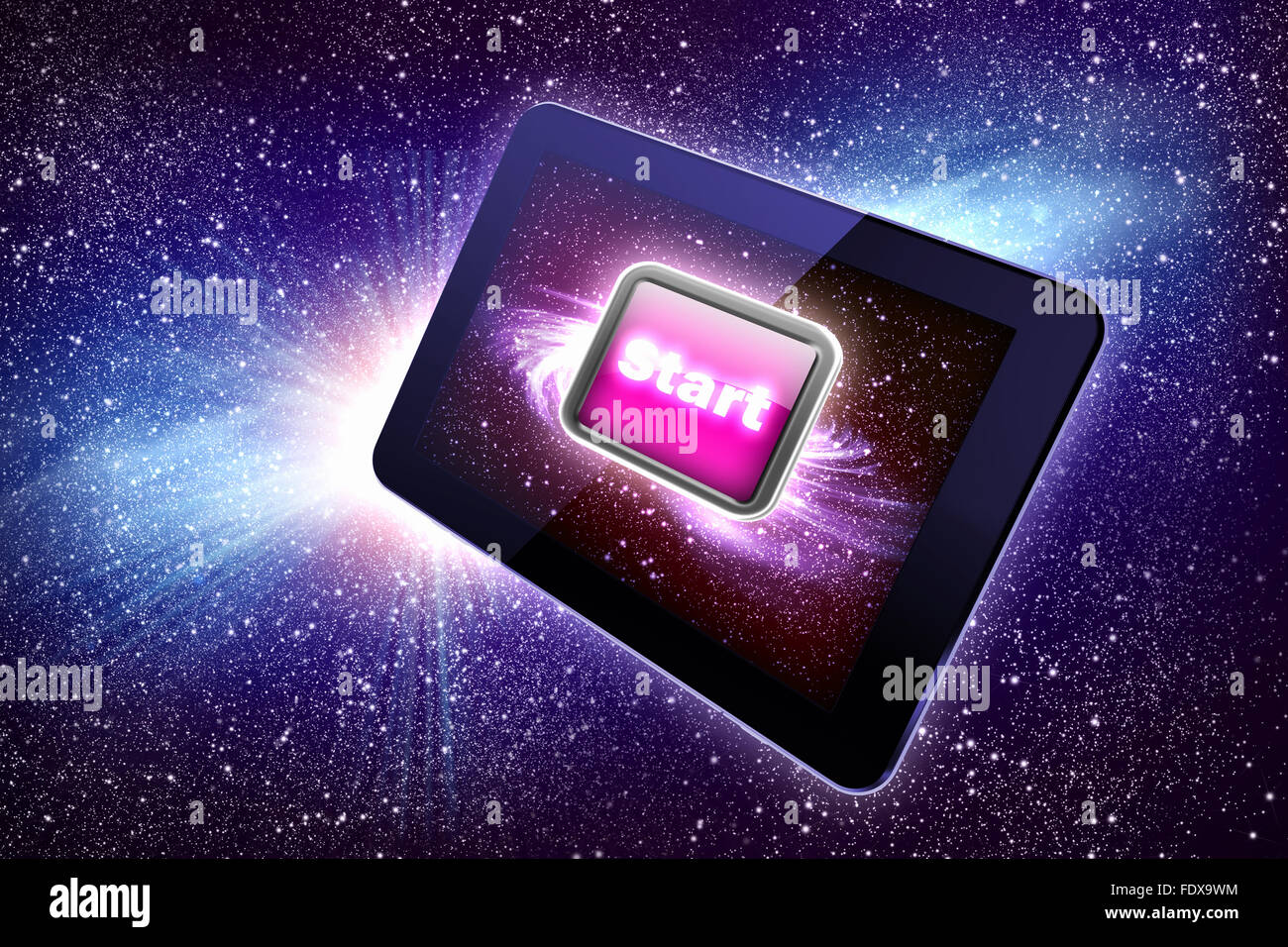 Great tablet with a beautiful Start button on the starry night sky ...