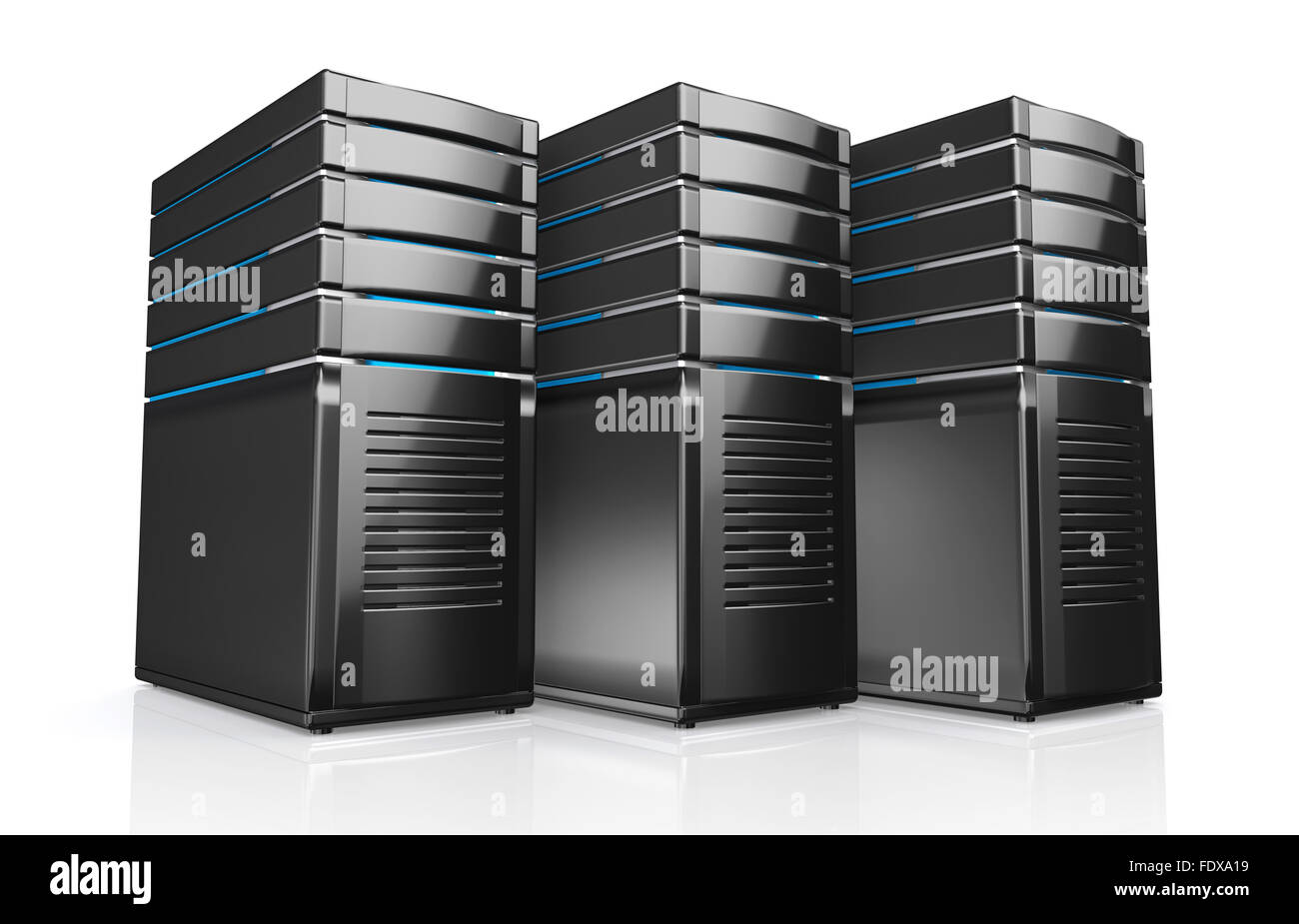 3d of network workstation servers isolated on white background Stock ...