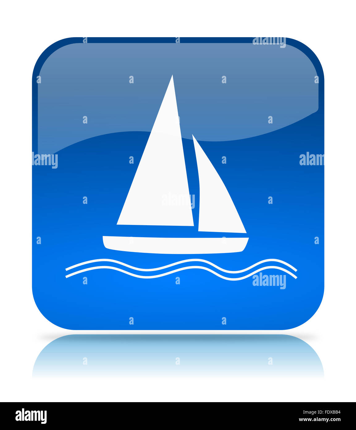 Blue Sailboat App Icon Illustration on White Background Stock Photo - Alamy