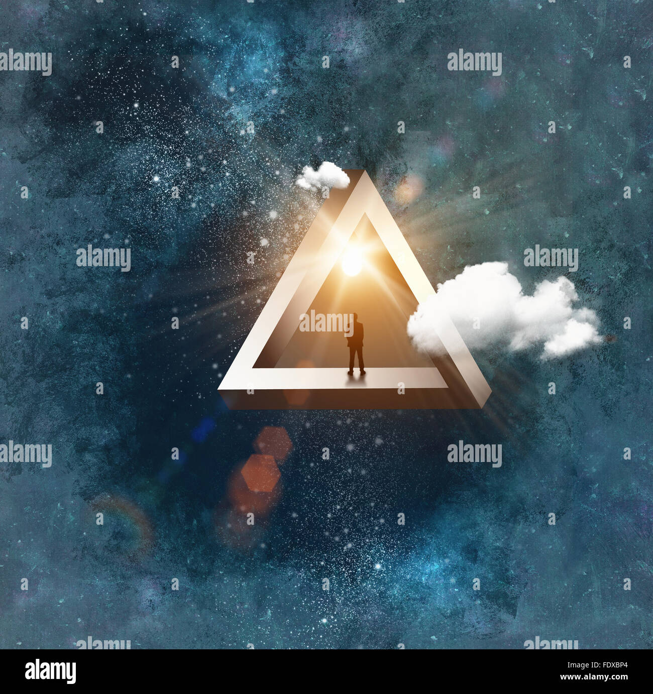 Image of man silhouette standing in triangle Stock Photo - Alamy