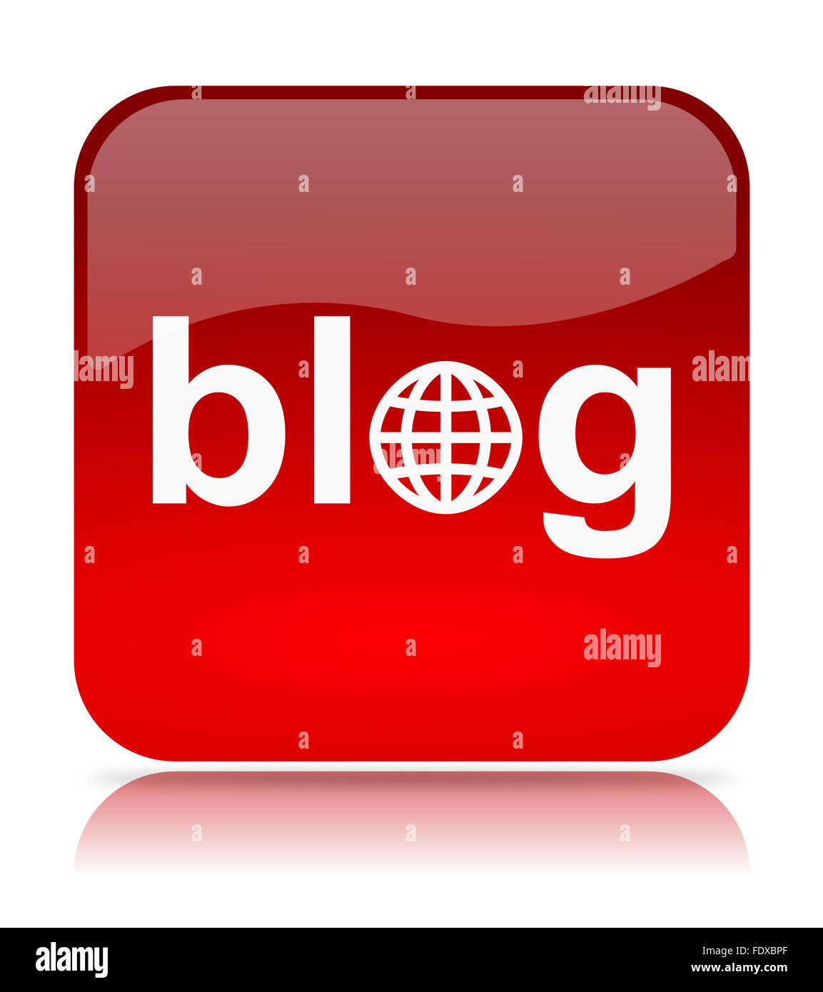 Red Blog App Icon Illustration on White Background Stock Photo - Alamy