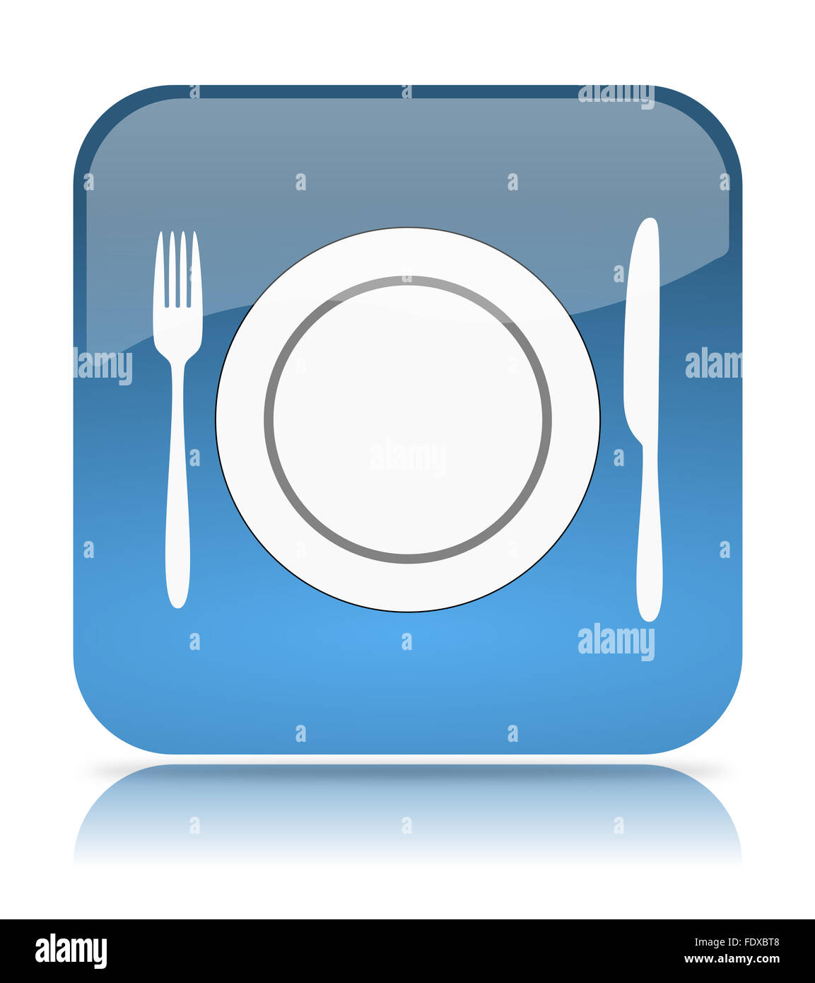 Blue Restaurant App Icon Illustration on White Background Stock Photo ...