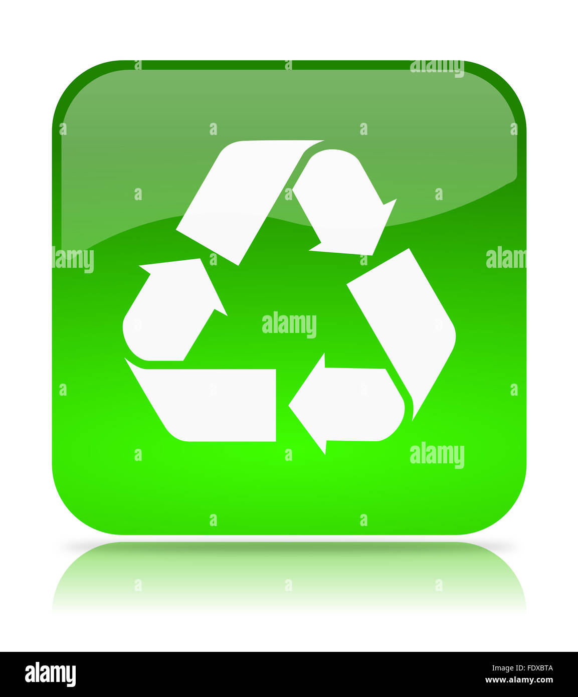 Green Recycle App Icon Illustration on White Background Stock Photo - Alamy