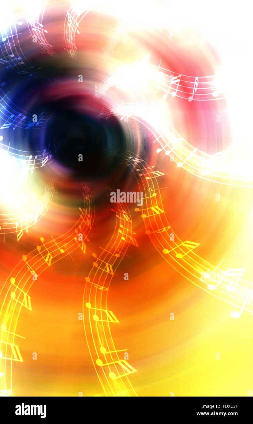 silhouette of music Audio Speaker and note, abstract background, Light ...