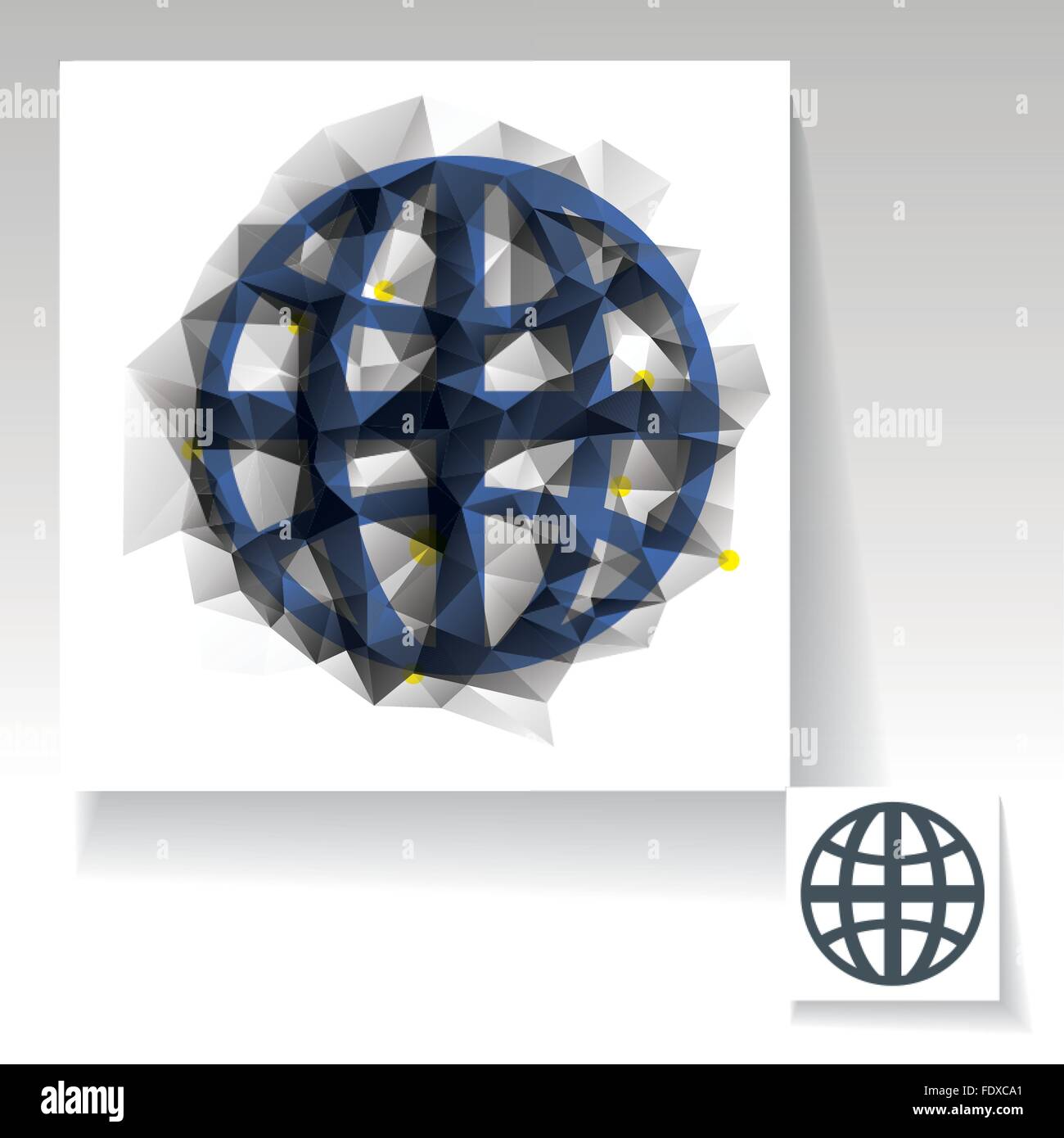 Triangulated planet symbol with constellation style composition and ...