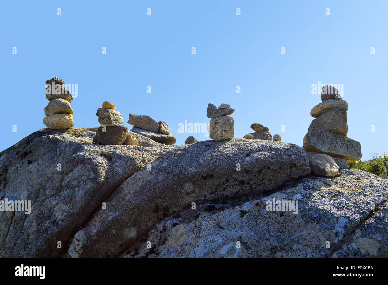 Stones balancing on top of Foia the highest mountain of Algarve ...