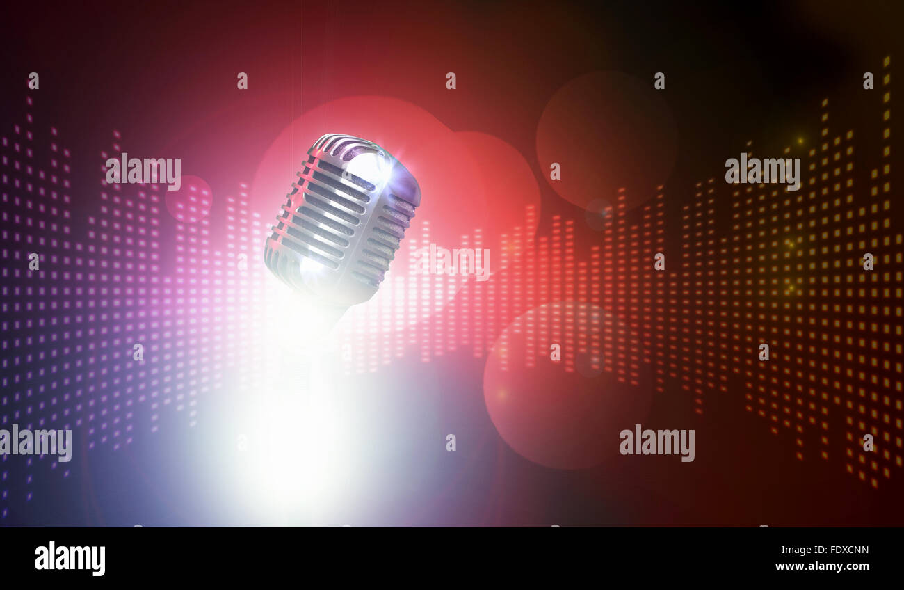 Let's sing! Stylish retro microphone on a colored background Stock ...