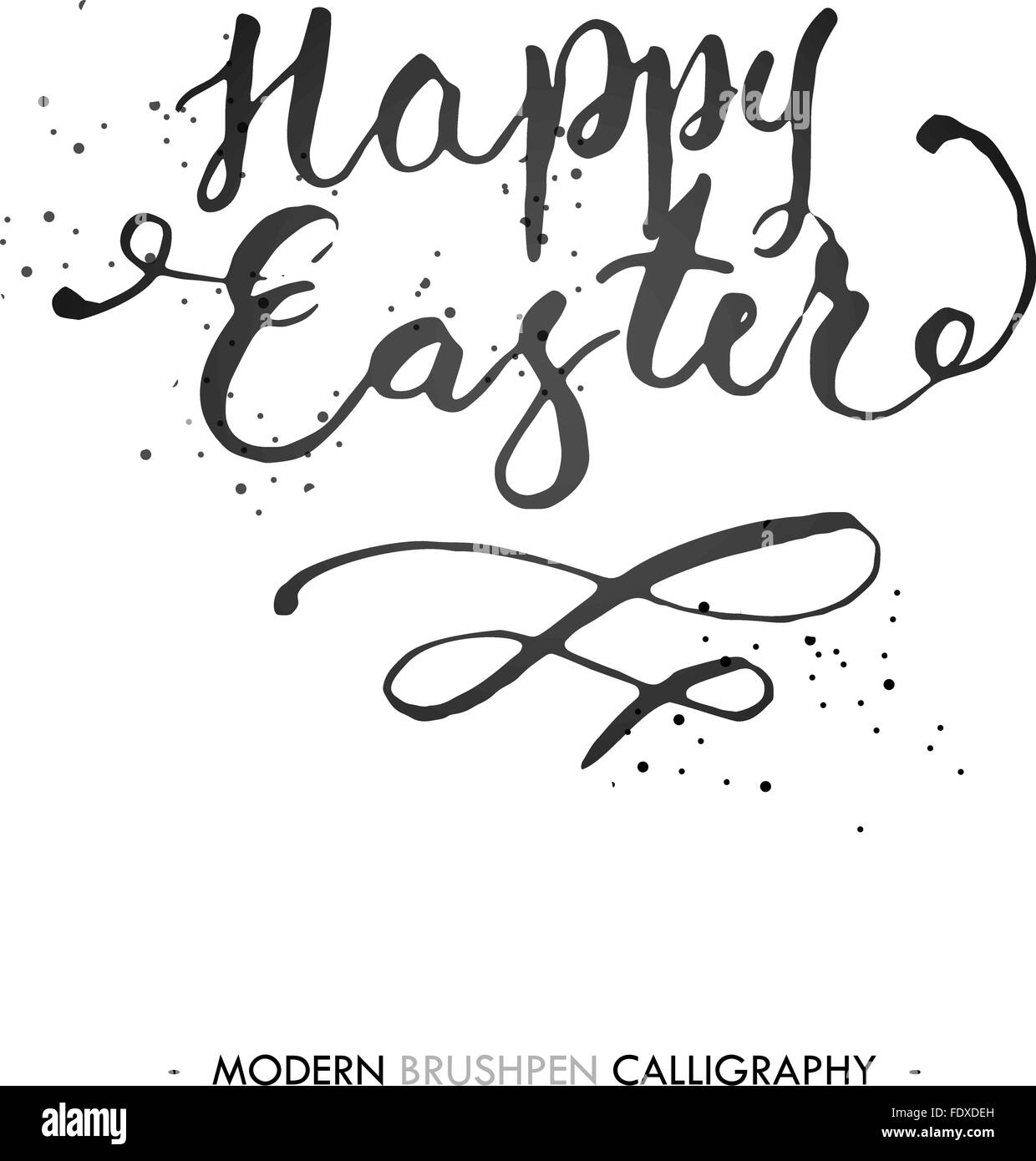 Happy Easter lettering write with brush pen Stock Vector Image & Art ...