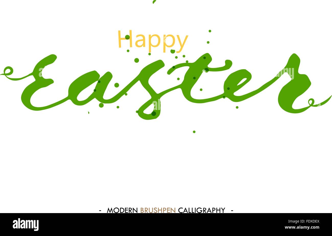 Happy Easter lettering write with brush pen Stock Vector Image & Art ...