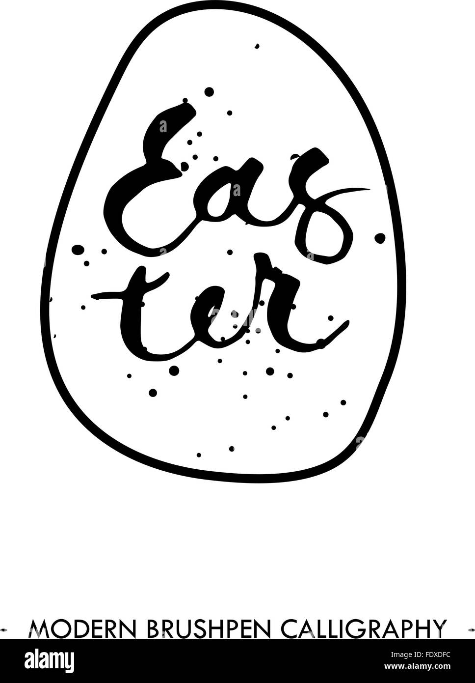 Happy Easter lettering write with brush pen Stock Vector Image & Art ...