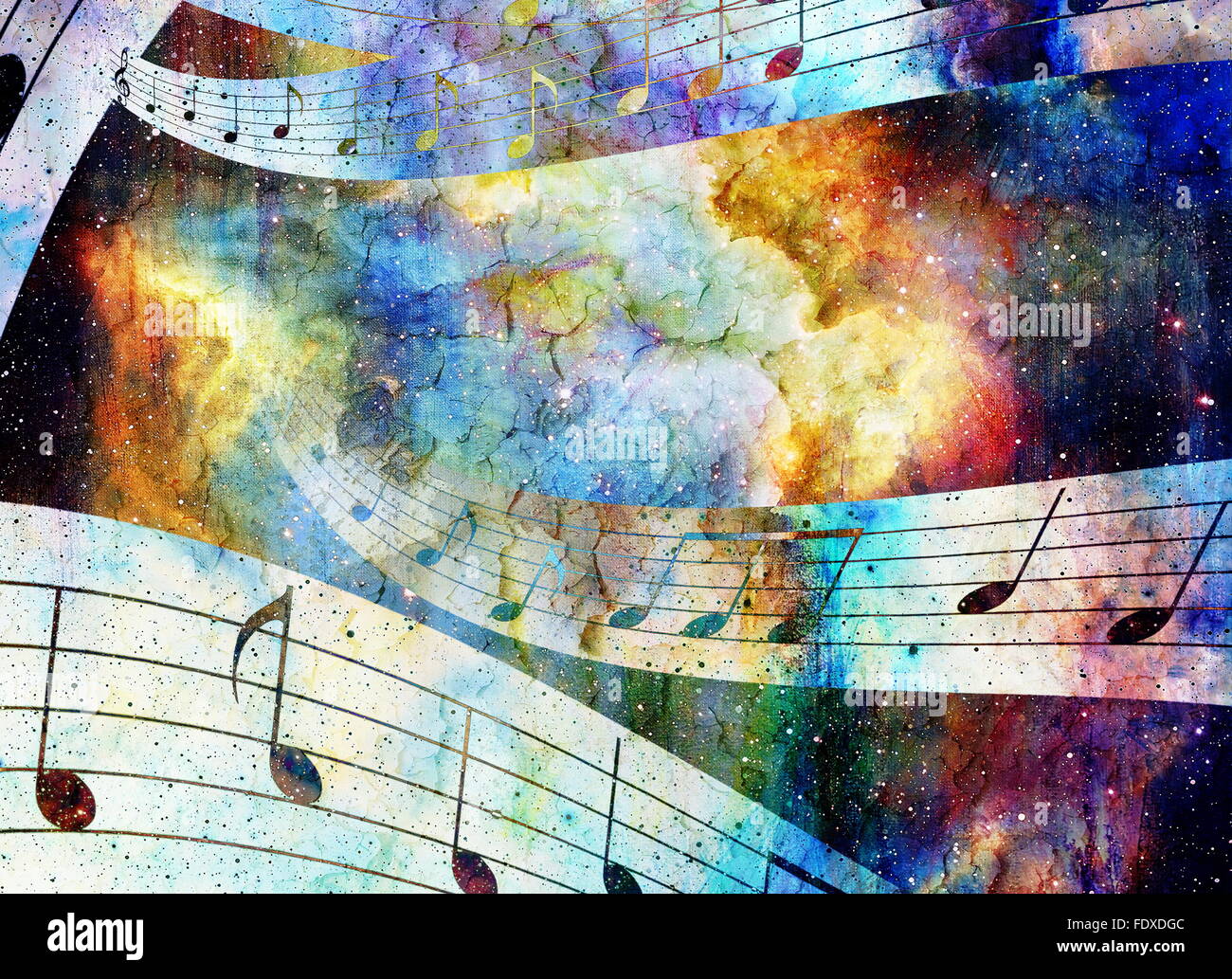 music note and abstrtact color background. spots background Stock Photo ...