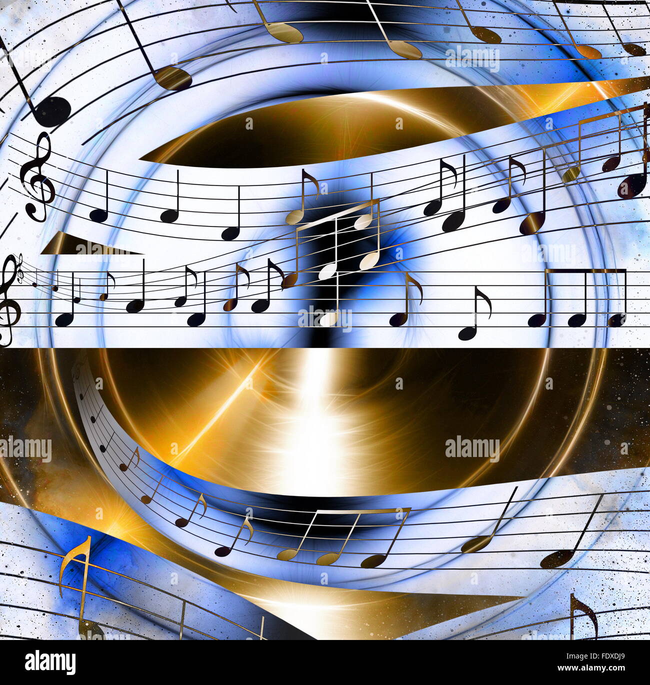 Illustration of grunge retro musical background with notes Stock Photo ...