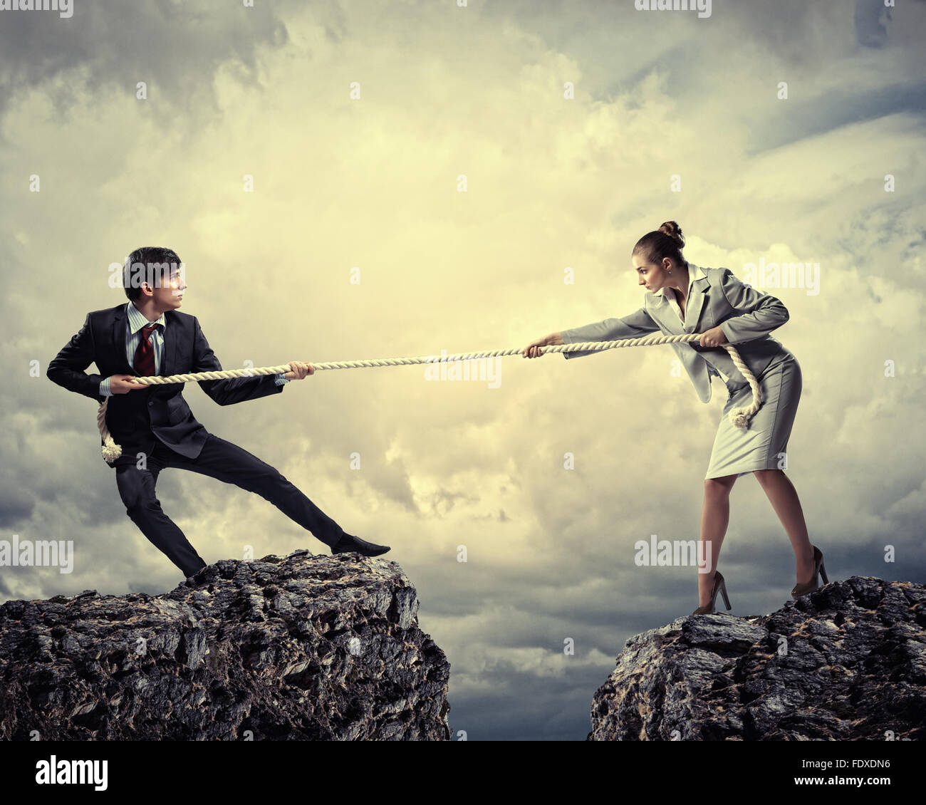Confrontation between two business people. Abstract collage Stock Photo ...