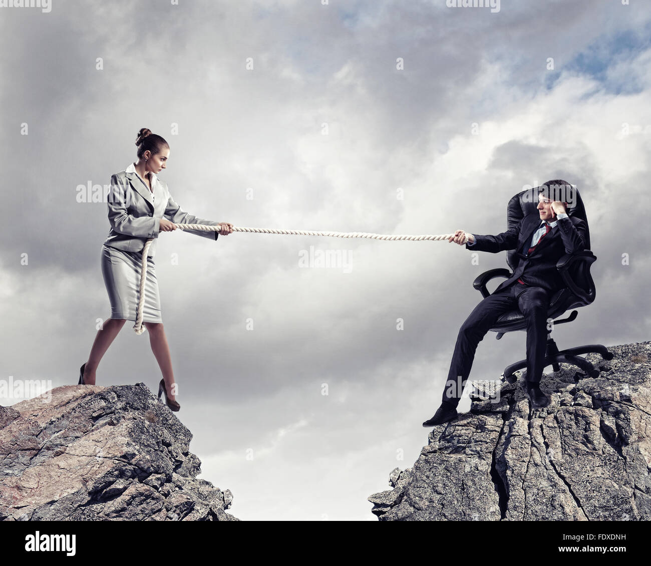 Confrontation between two business people. Abstract collage Stock Photo ...