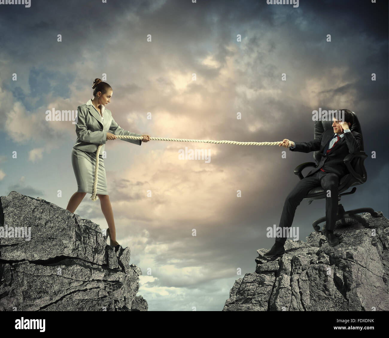 Confrontation between two business people. Abstract collage Stock Photo ...