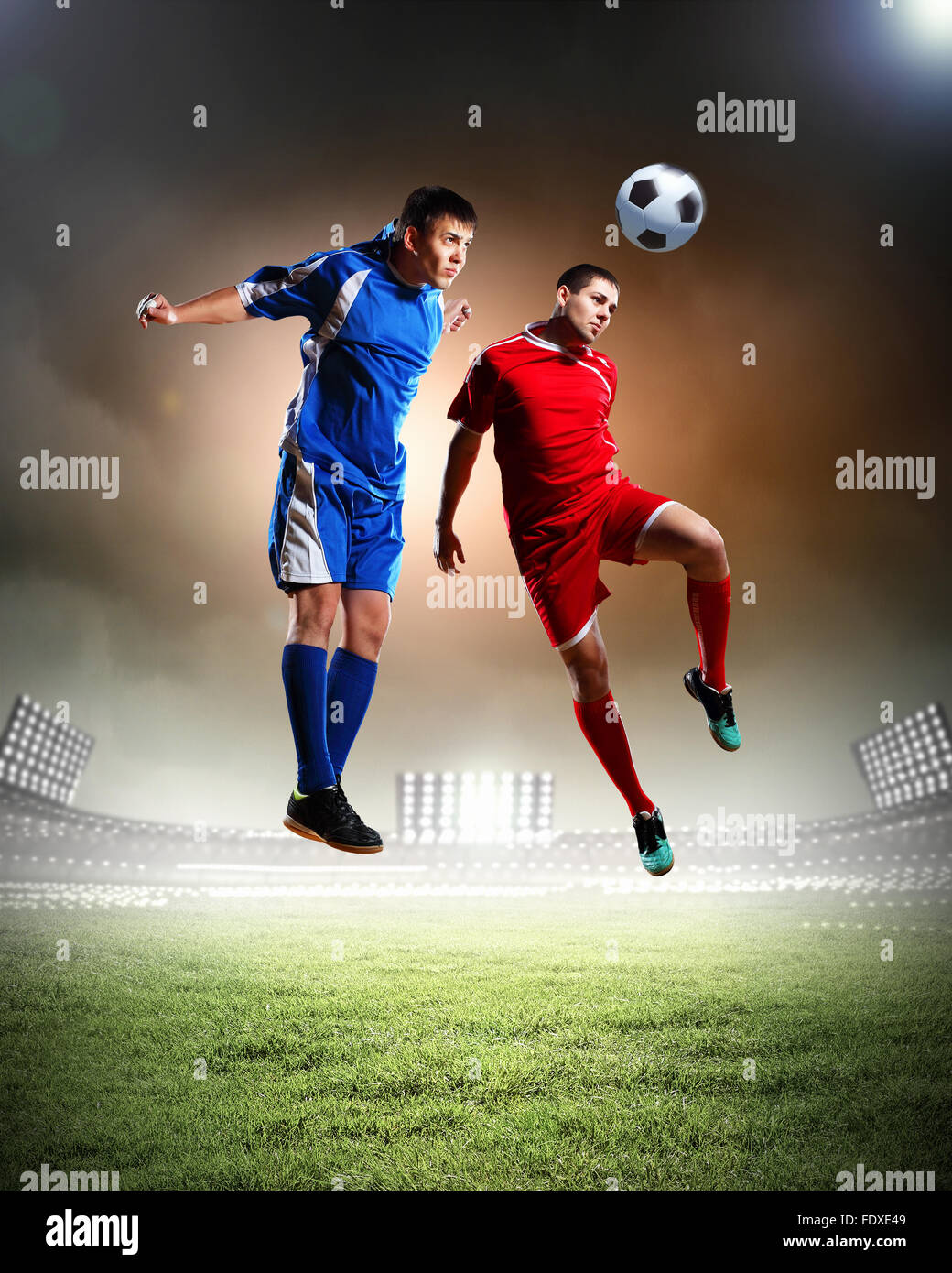 Image of two football players at stadium Stock Photo - Alamy