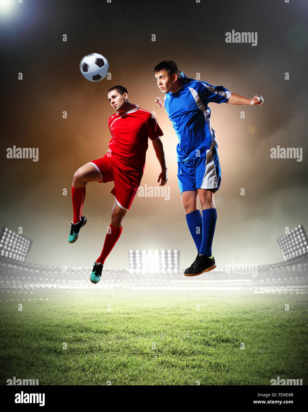 Image of two football players at stadium Stock Photo - Alamy