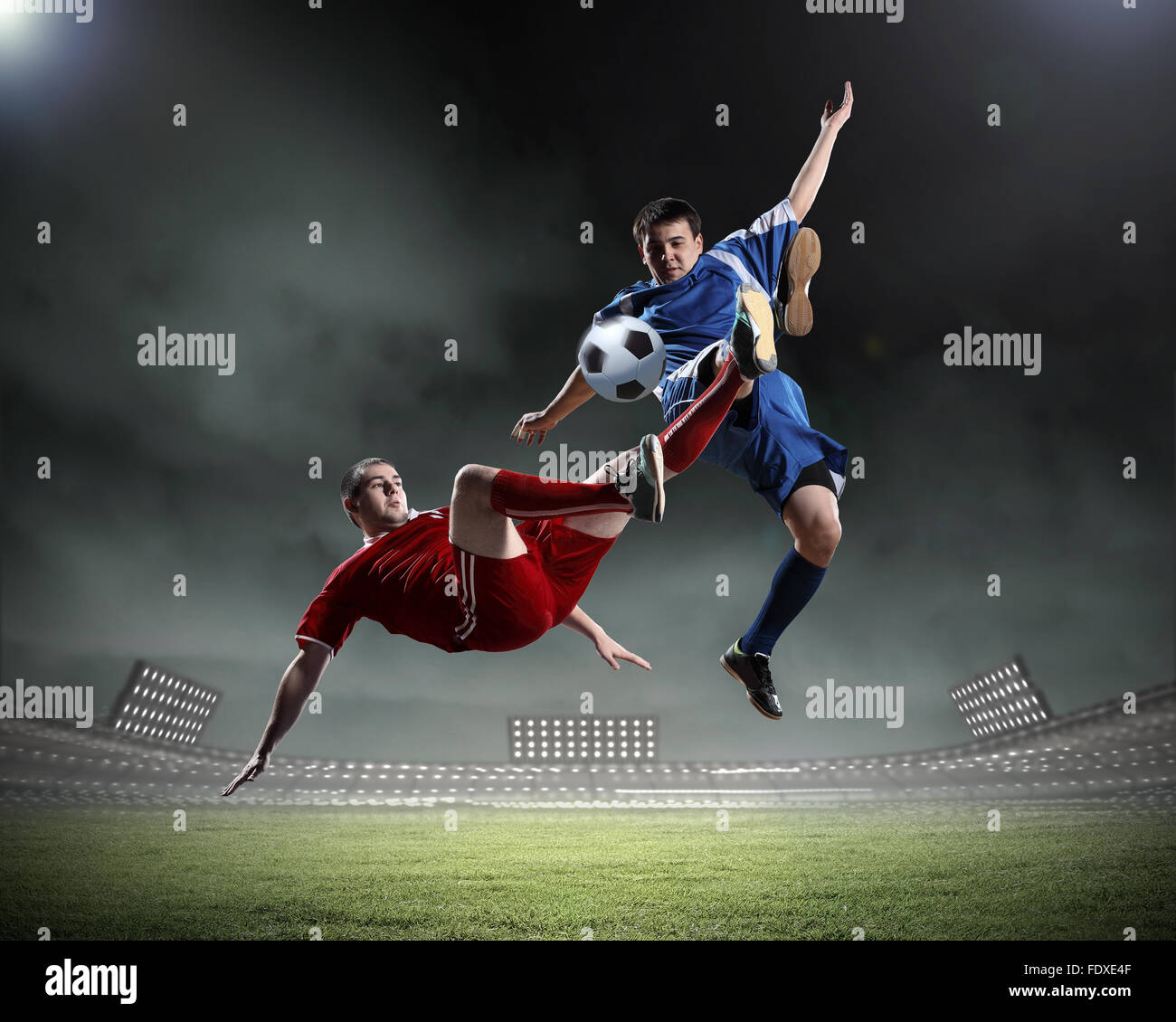Image of two football players at stadium Stock Photo - Alamy