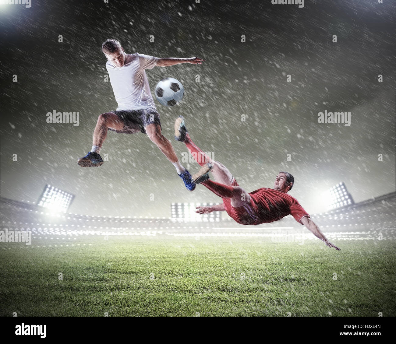 Image of two football players at stadium Stock Photo - Alamy