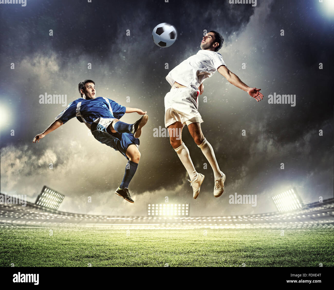 Image of two football players at stadium Stock Photo - Alamy
