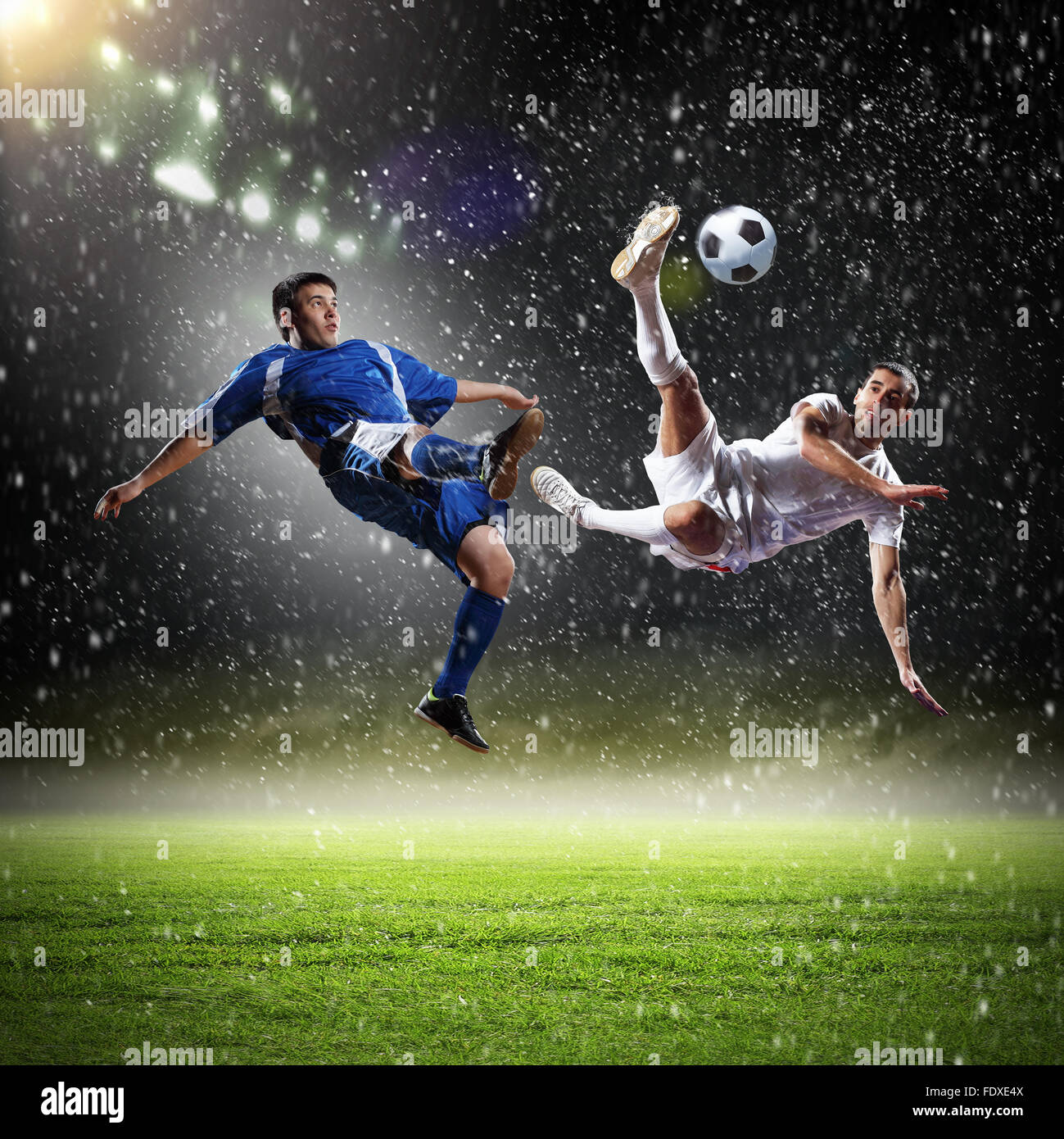 Image of two football players at stadium Stock Photo - Alamy