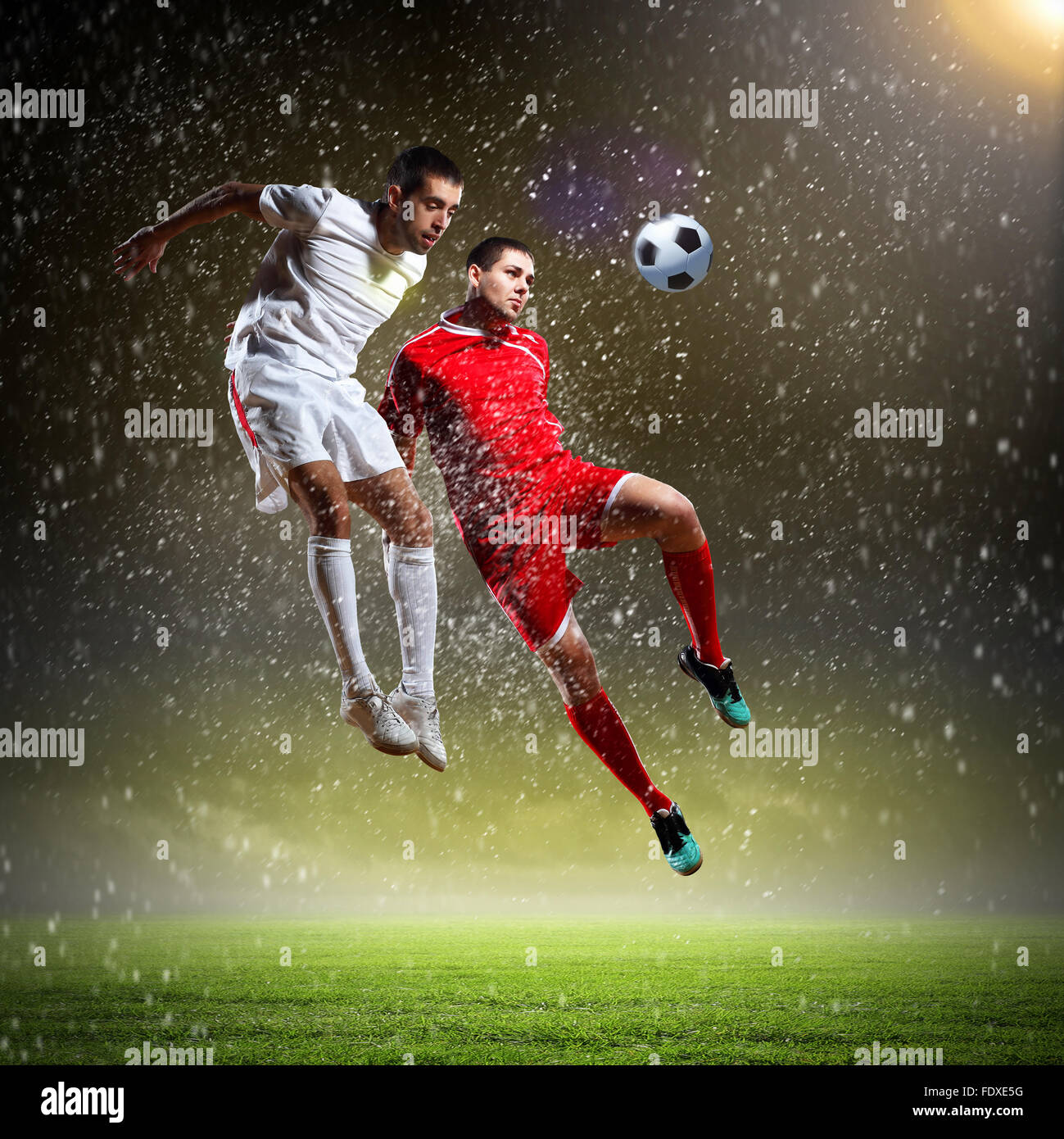 Image of two football players at stadium Stock Photo - Alamy