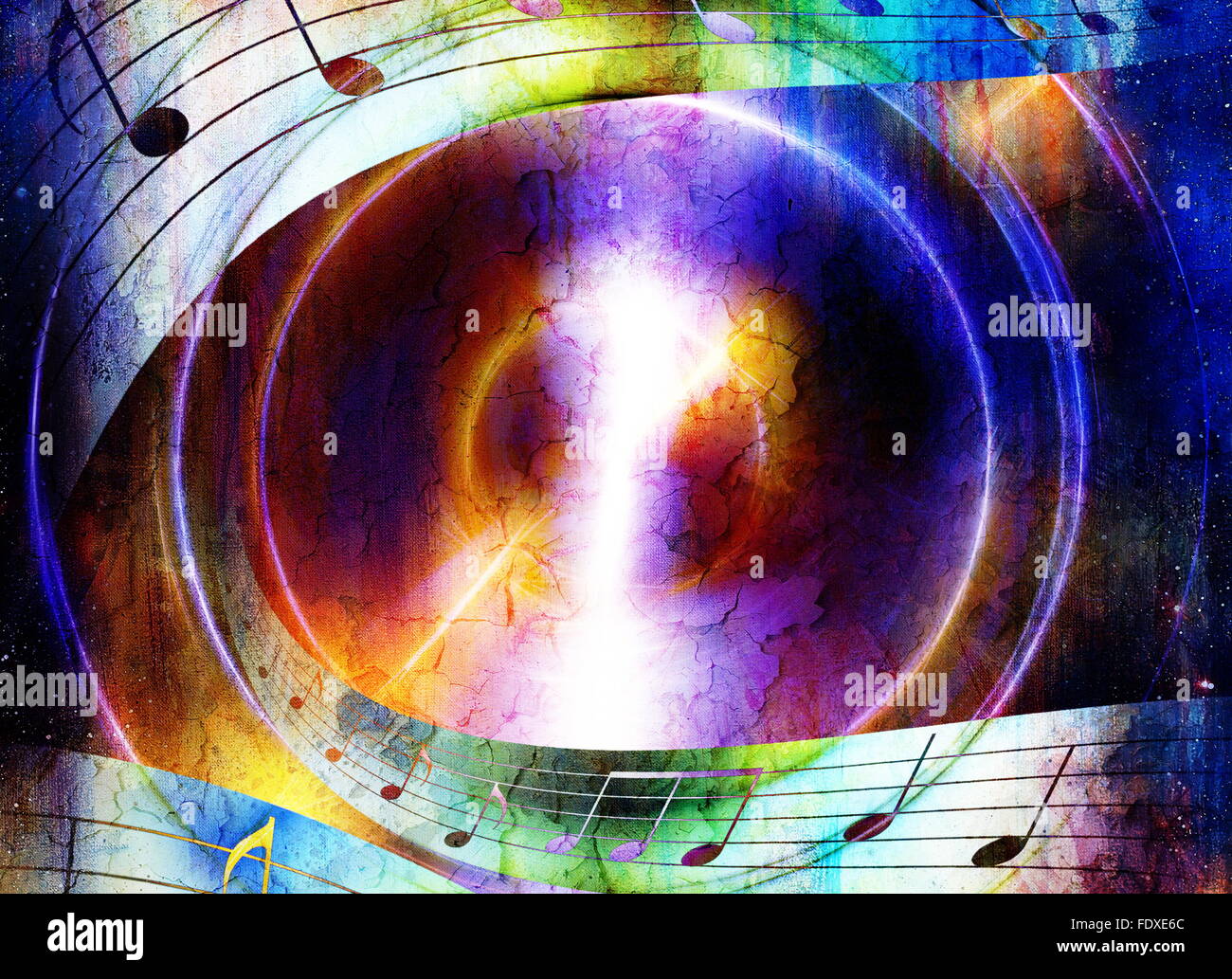 music notes on colorful grungy background, violet color Stock Photo - Alamy