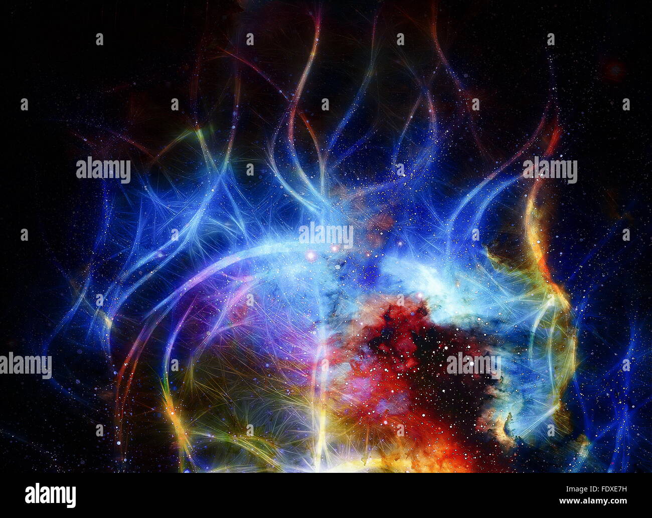 Cosmos and fractal effect, computer collage. Elements of this image ...
