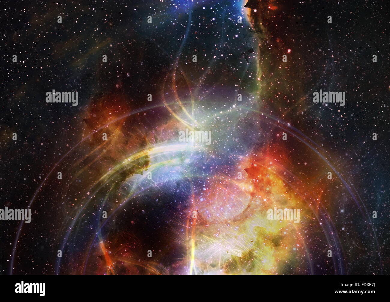 Cosmos and fractal effect, computer collage. Elements of this image ...