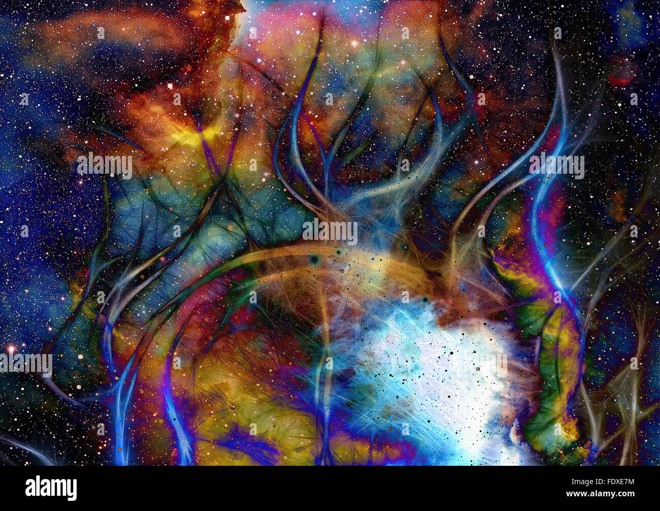 Cosmos and fractal effect, computer collage. Elements of this image ...