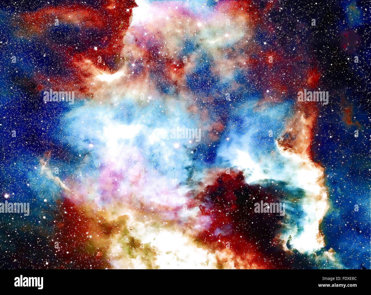 Nebula, Cosmic space and stars, blue cosmic abstract background ...