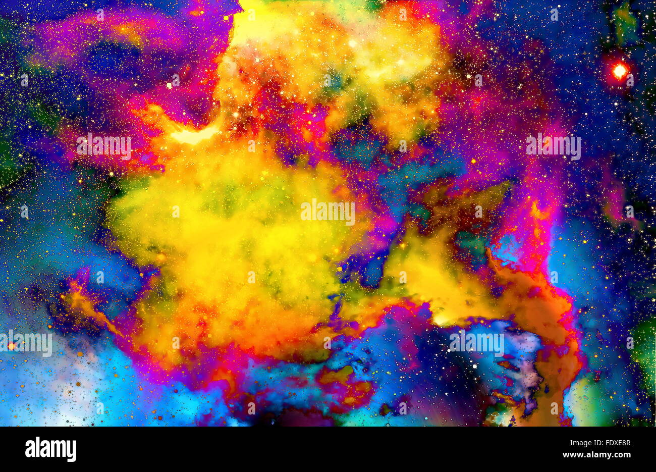 Nebula, Cosmic space and stars, blue cosmic abstract background ...