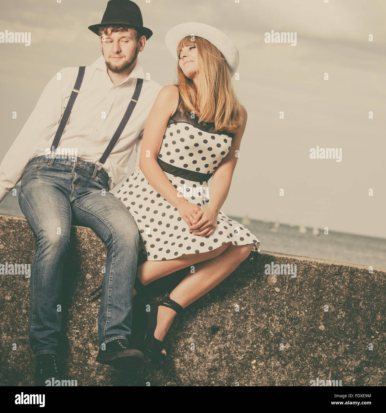 Summer holidays love relationship and dating concept - romantic playful ...