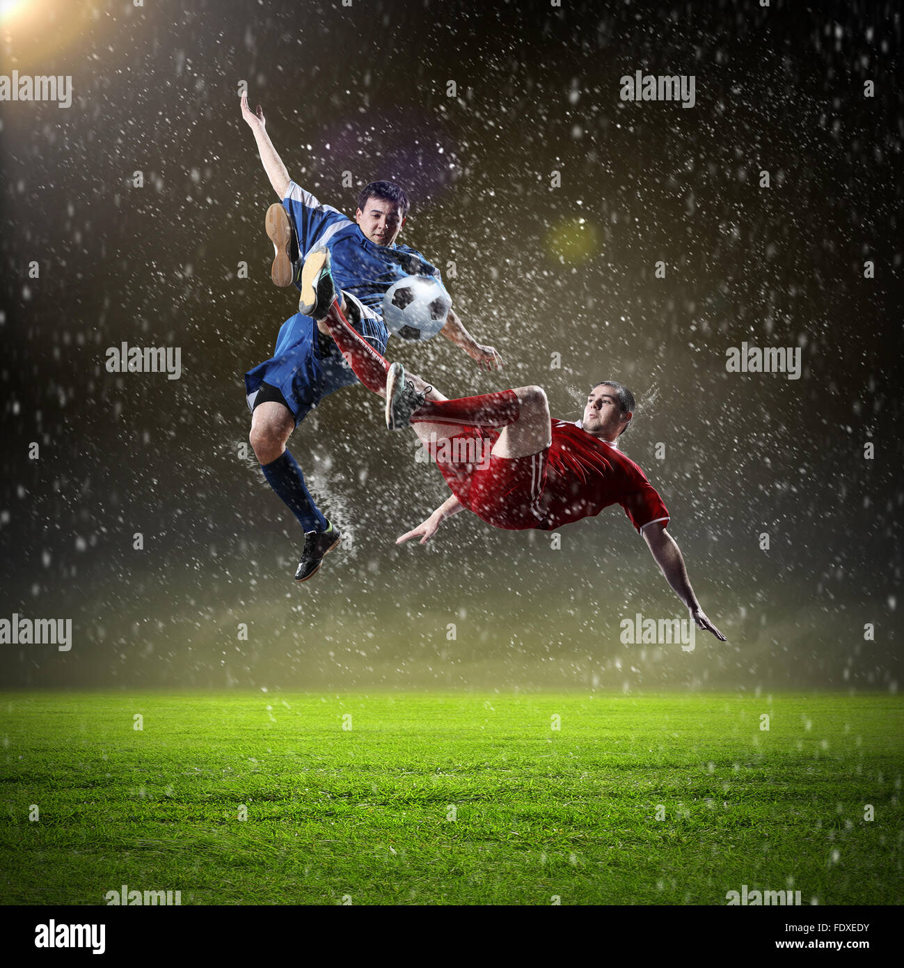 Image of two football players at stadium Stock Photo - Alamy