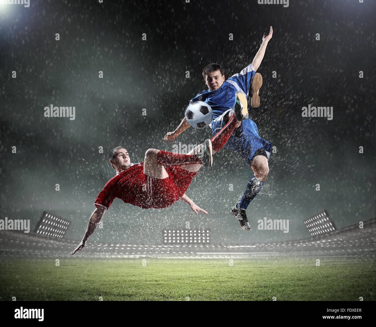 Image of two football players at stadium Stock Photo - Alamy