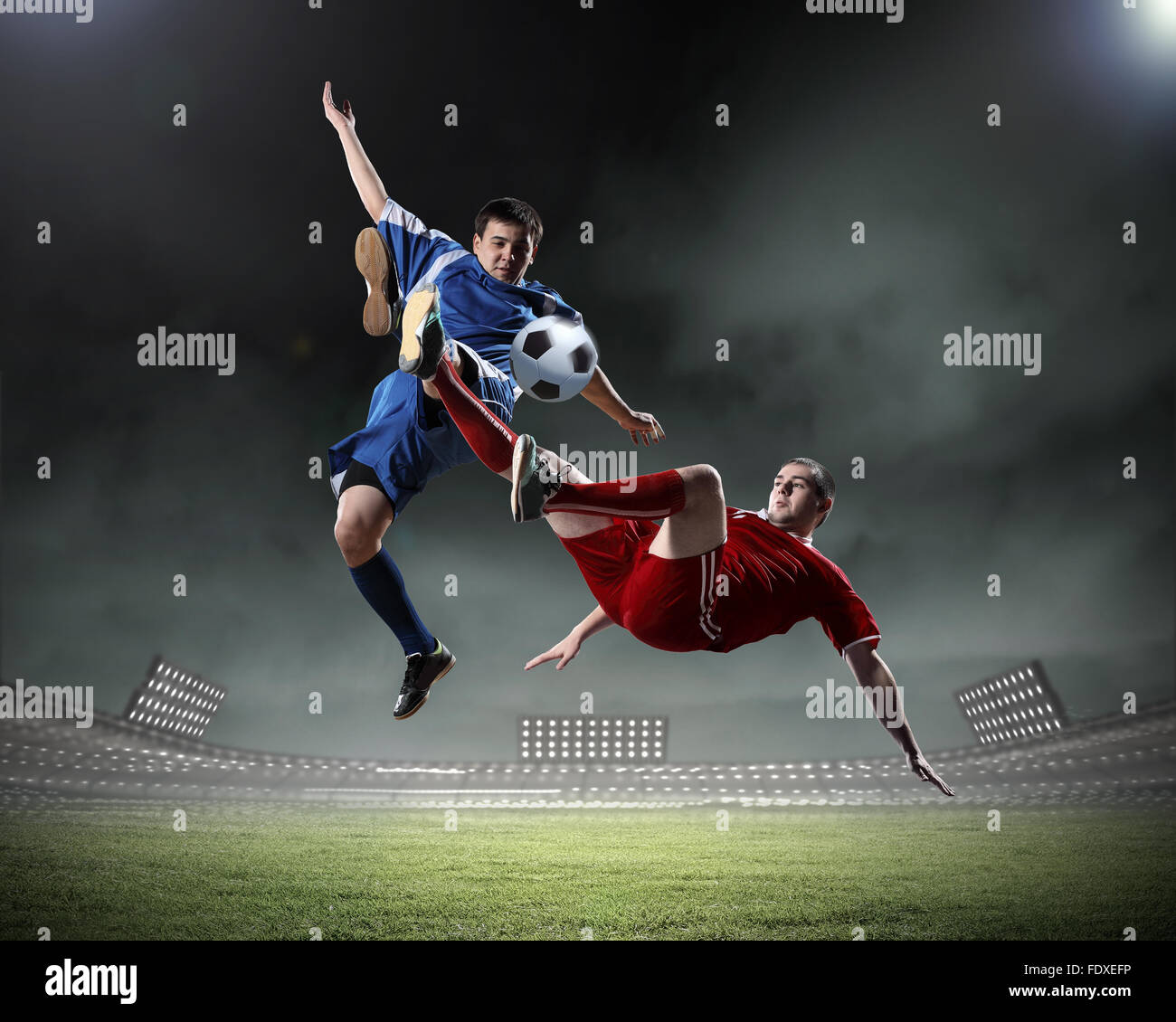 Image of two football players at stadium Stock Photo - Alamy