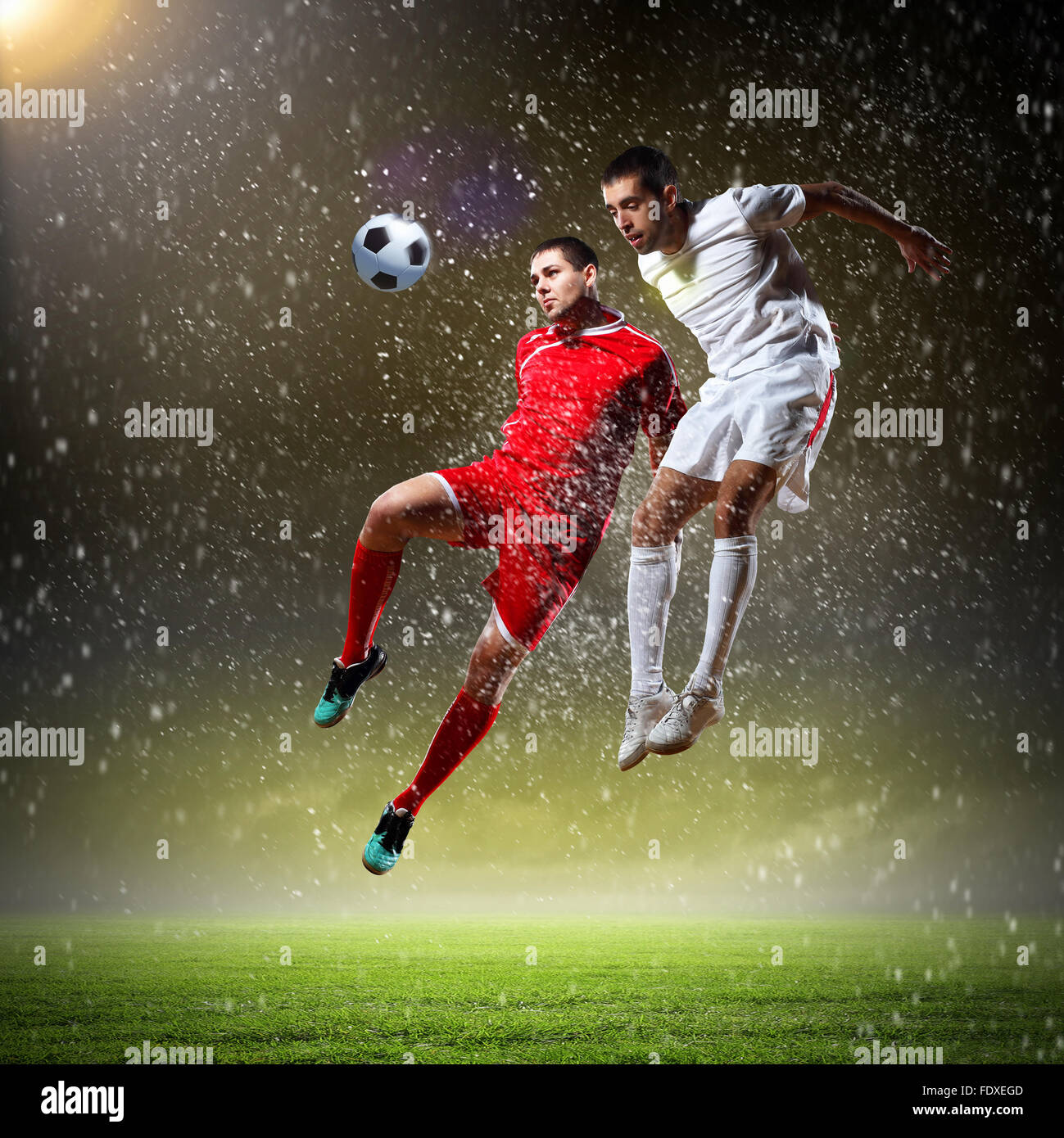 Image of two football players at stadium Stock Photo - Alamy