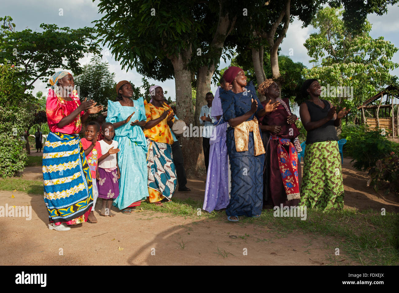 Ugandan ladies performing a welcome dance for visitors. Uganda Stock ...