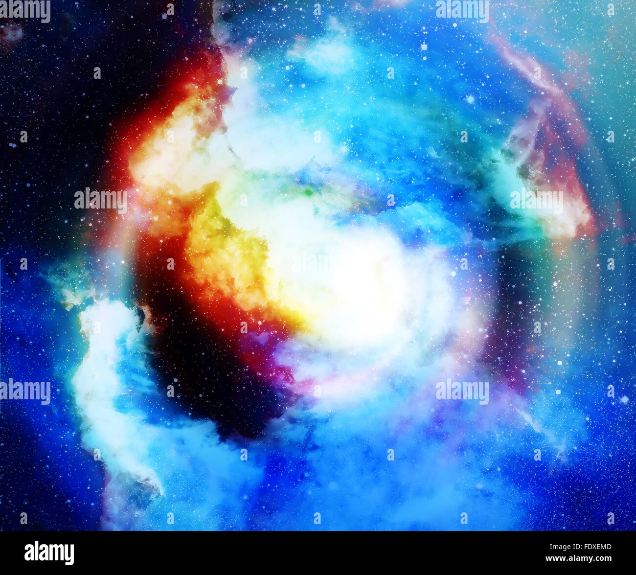 Nebula, Cosmic space and stars, blue cosmic abstract background ...