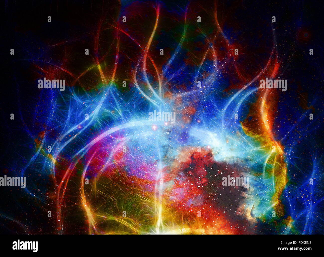 Cosmos and fractal effect, computer collage. Elements of this image ...