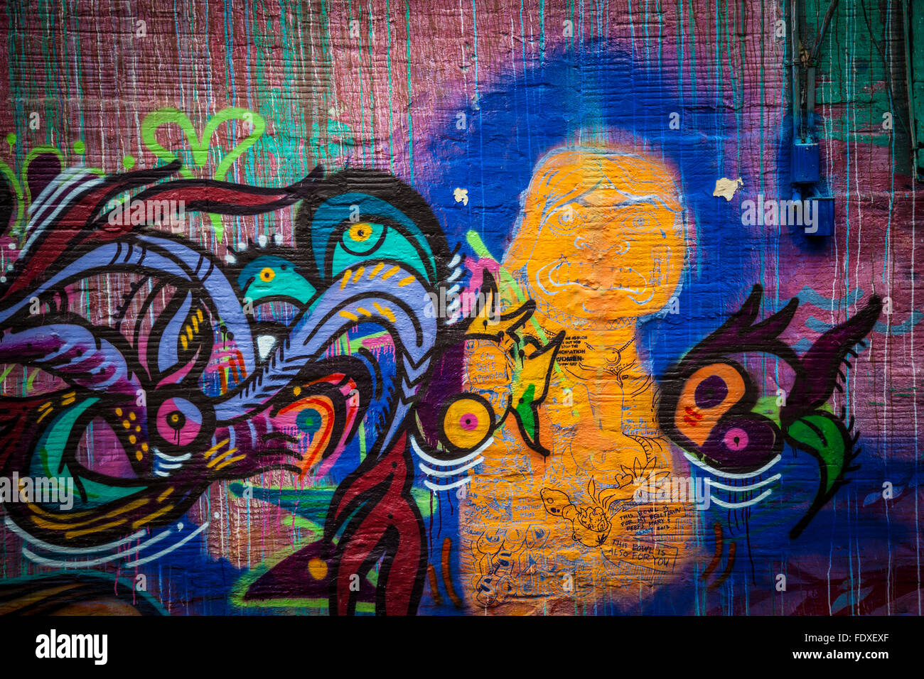 Colorful street art in the streets of Seattle, Washington State Stock ...