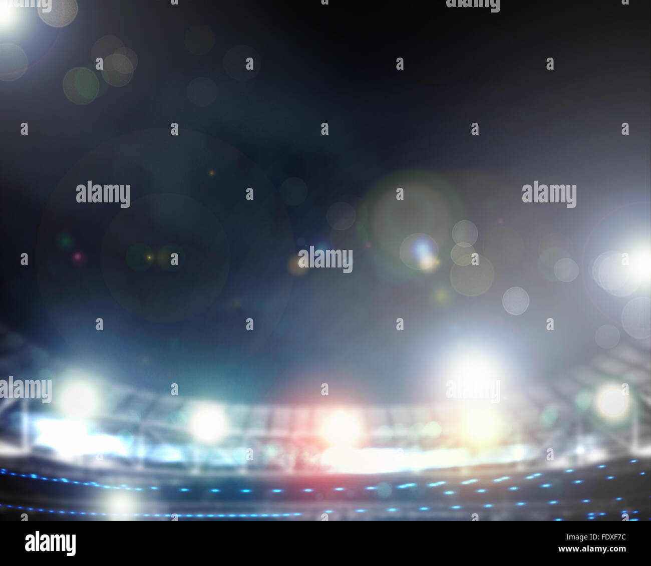Image of stadium in lights and flashes Stock Photo - Alamy